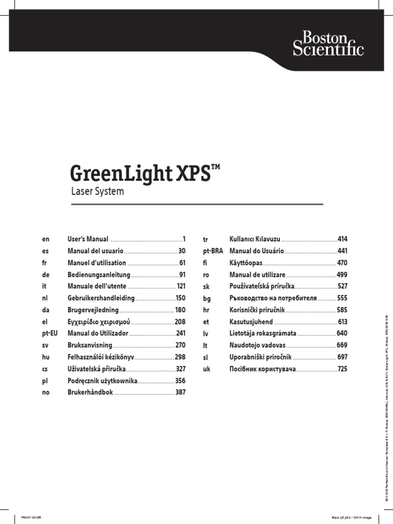 Greenlight Xps Manual | PDF | Laser | Surgery