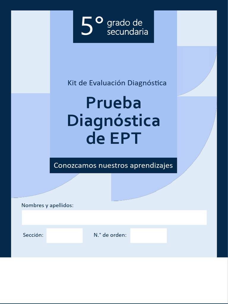 Prueba Diagnóstica de EPT 5° Secundaria | PDF | Inteligencia artificial ...