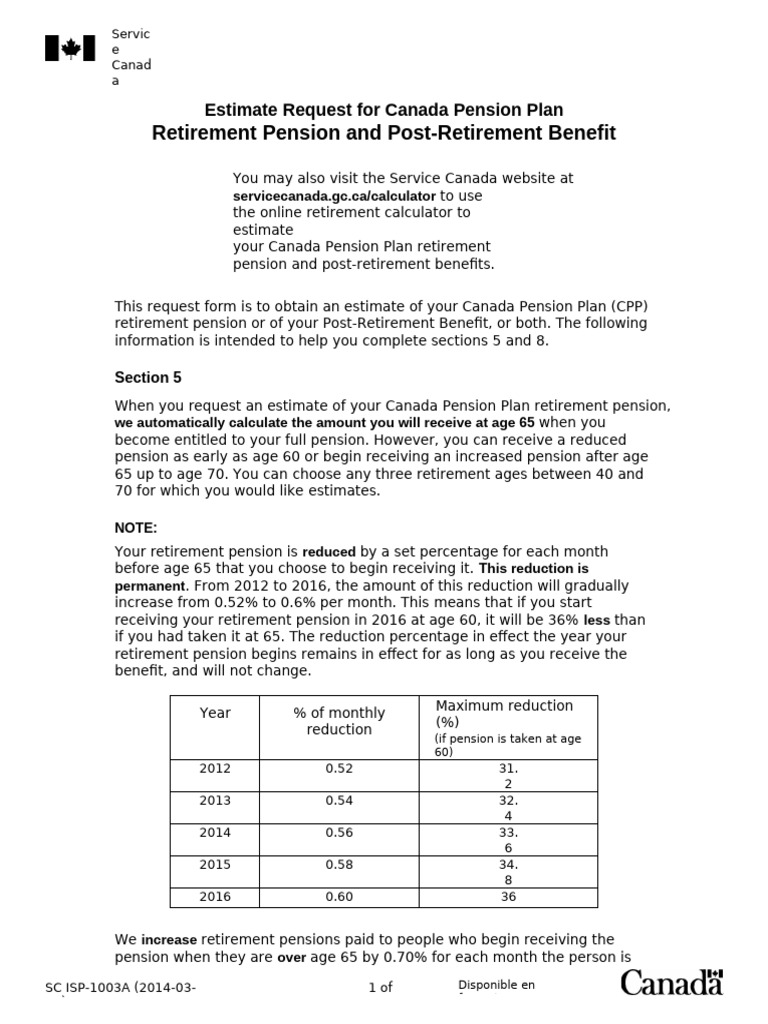 CPP Pension Estimate Guide | PDF | Cost Of Living | Pension