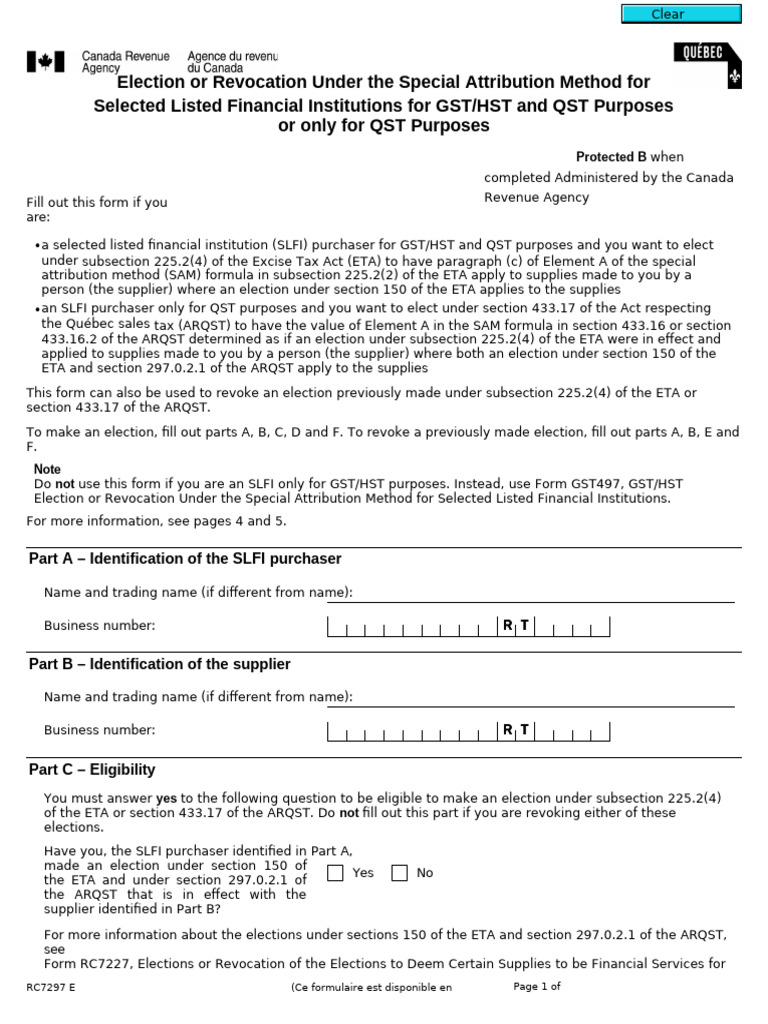 Main - Form rc7297 Election or Revocation Under The Special Attribution ...