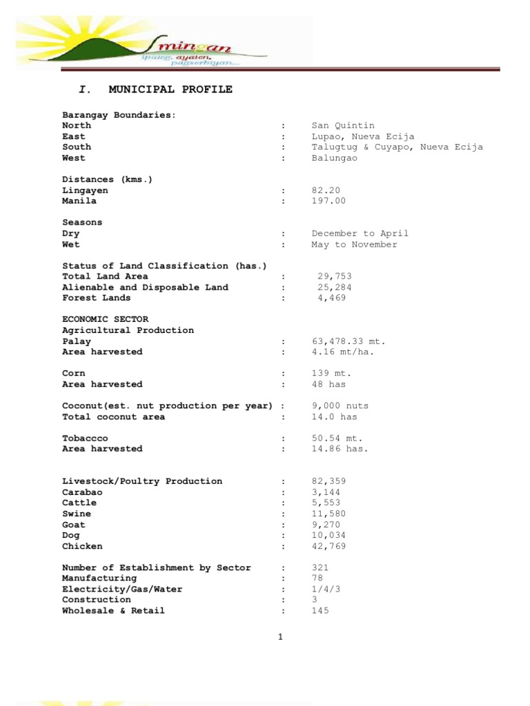 MUNICIPAL PROFILE | Real Estate Appraisal | Public Works
