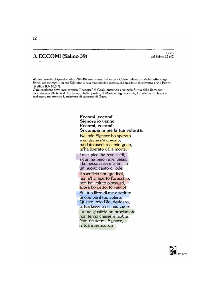 Eccomi (Frisina) | PDF