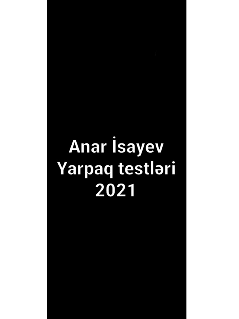 Anar İsayev Yarpaq Testləri | PDF