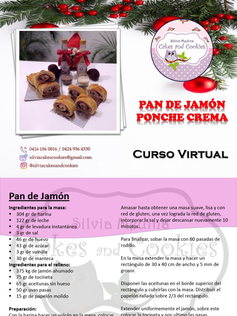 Receta de Pan de Jamón y Ponche Crema | PDF | Panes | Chocolate