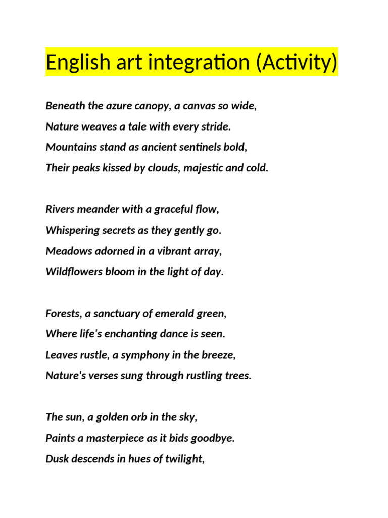 English Art Integration | PDF | Social Science | Art