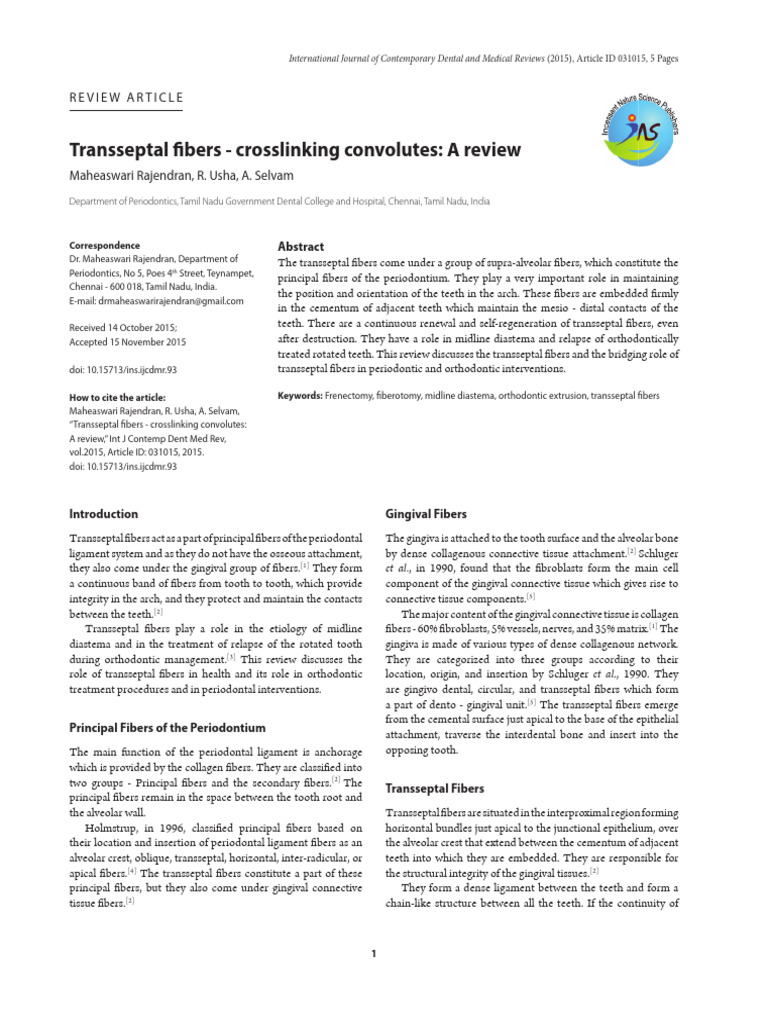 Transseptal Fibers Crosslinking Convolutes A Review 4ky7b8qnkz | PDF ...
