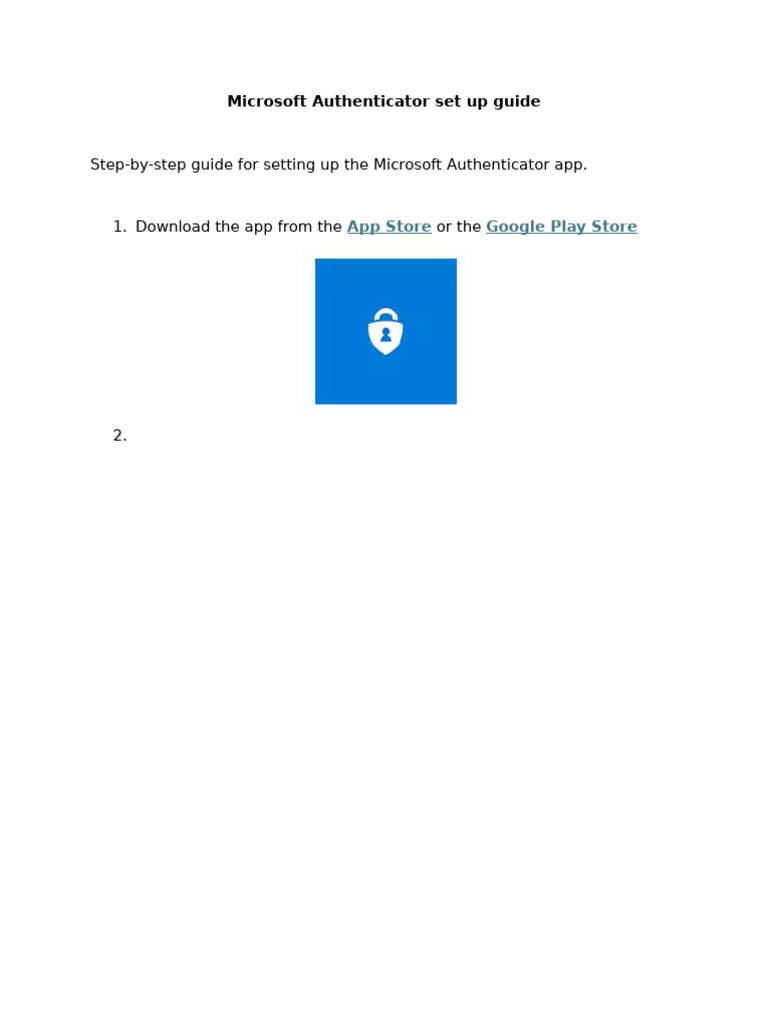 Microsoft Authenticator Set Up Guide | PDF