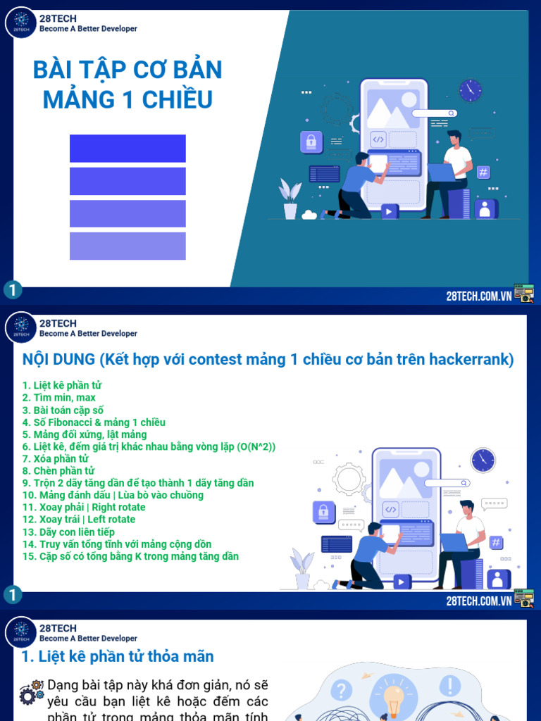 (28TECH.COM.VN) 15 DẠNG BÀI CƠ BẢN TRÊN MẢNG 1 CHIỀU | PDF