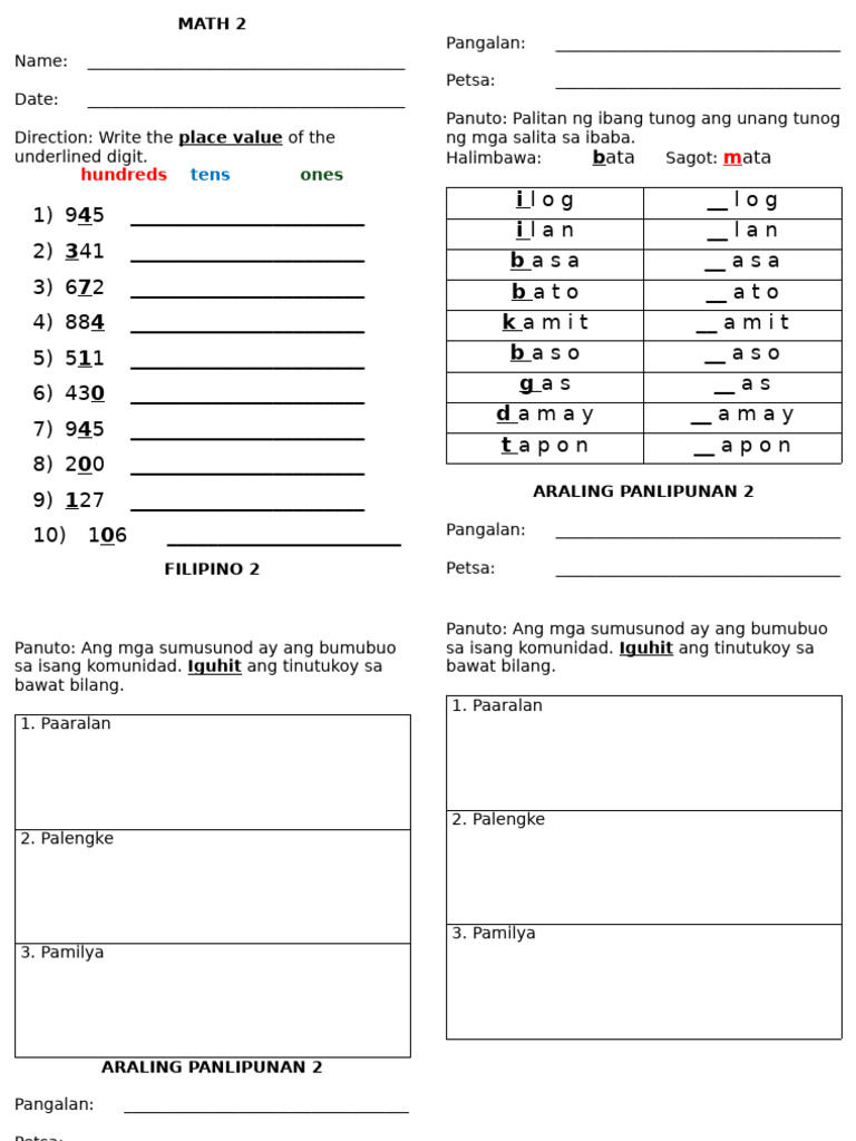 Assigment - 10 October Grade 2 | PDF