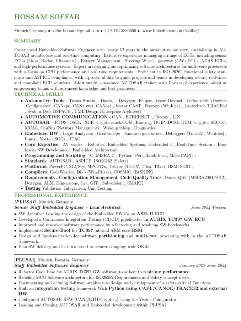 Hossam Resume | PDF | Embedded System | Computer Engineering