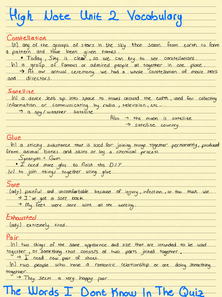 Week 2 Quiz and Book Words | PDF