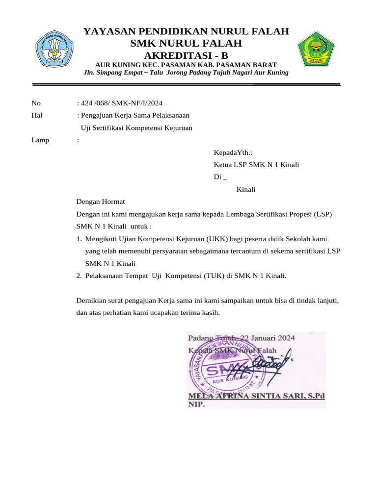 SURAT PERMOHONAN LSP - Edit | PDF