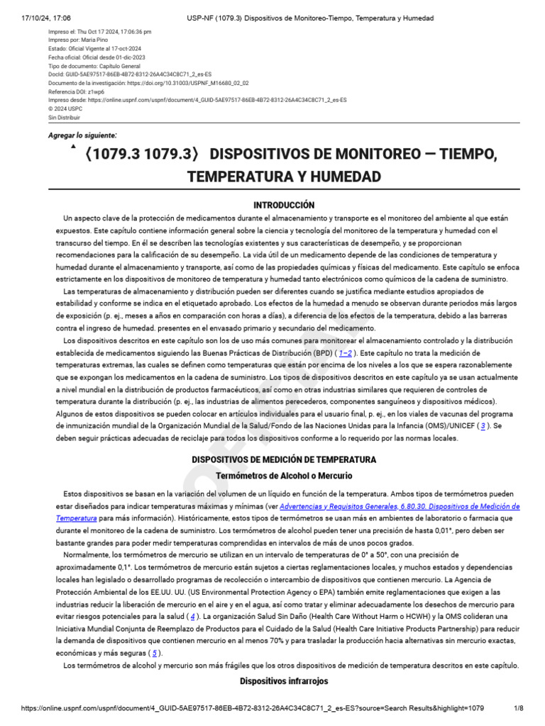 Monitoreo de Temperatura y Humedad en Medicamentos | PDF | Humedad ...