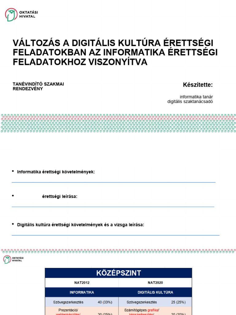 Érettségi Tájékoztató | PDF