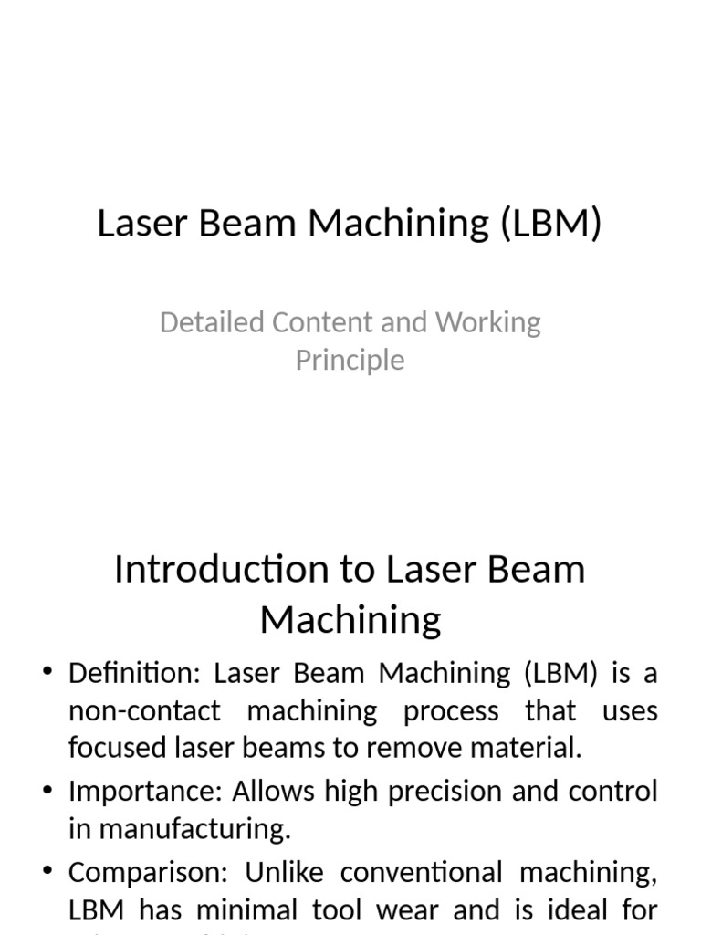 Overview of Laser Beam Machining | PDF | Machining | Laser