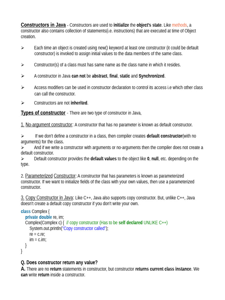 Constructors and Blocks in Java | PDF | Programming | Constructor ... Constructors and Blocks in Java | PDF | Programming | Constructor ...