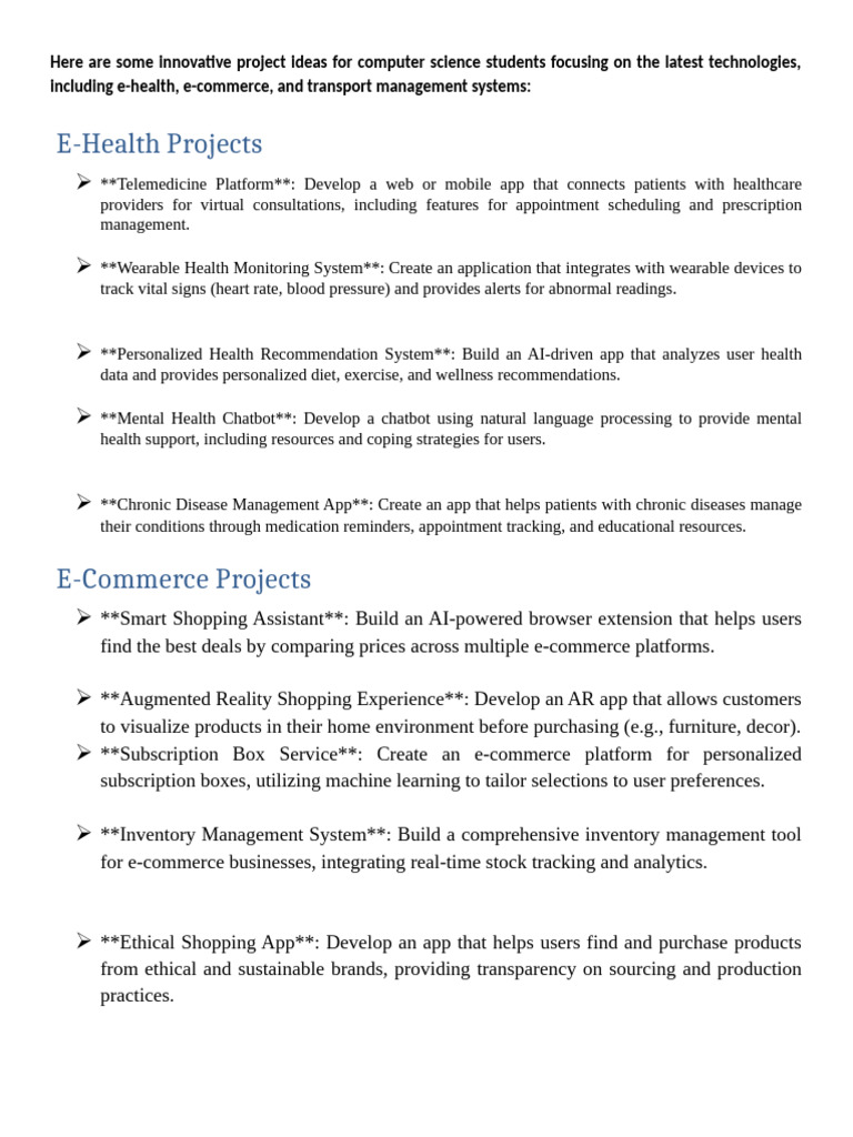 Project Ideas | PDF | E Commerce | Augmented Reality
