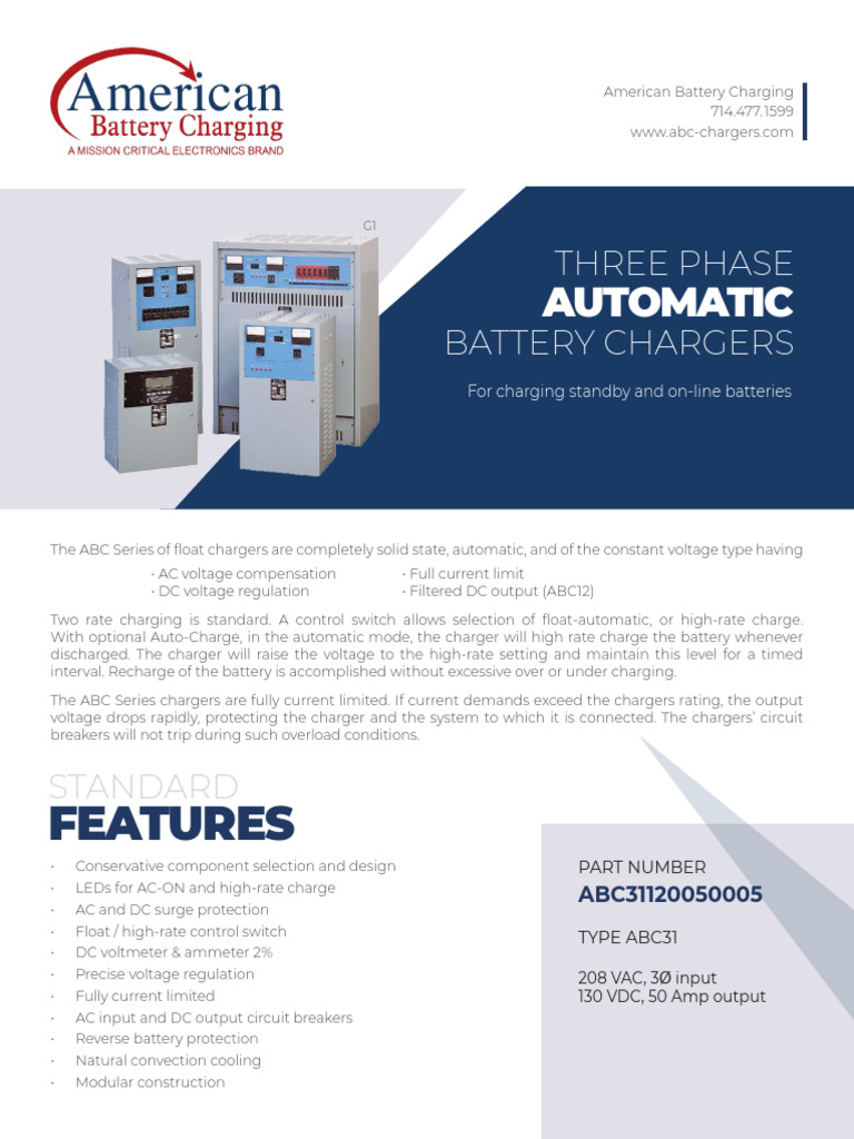 ABC - File .ABC31120050005 Three Phase Data Sheet | PDF | Battery ...