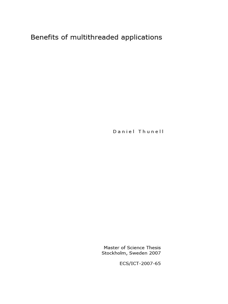 Benefits of Multithreaded Applications: Daniel Thunell | PDF ...