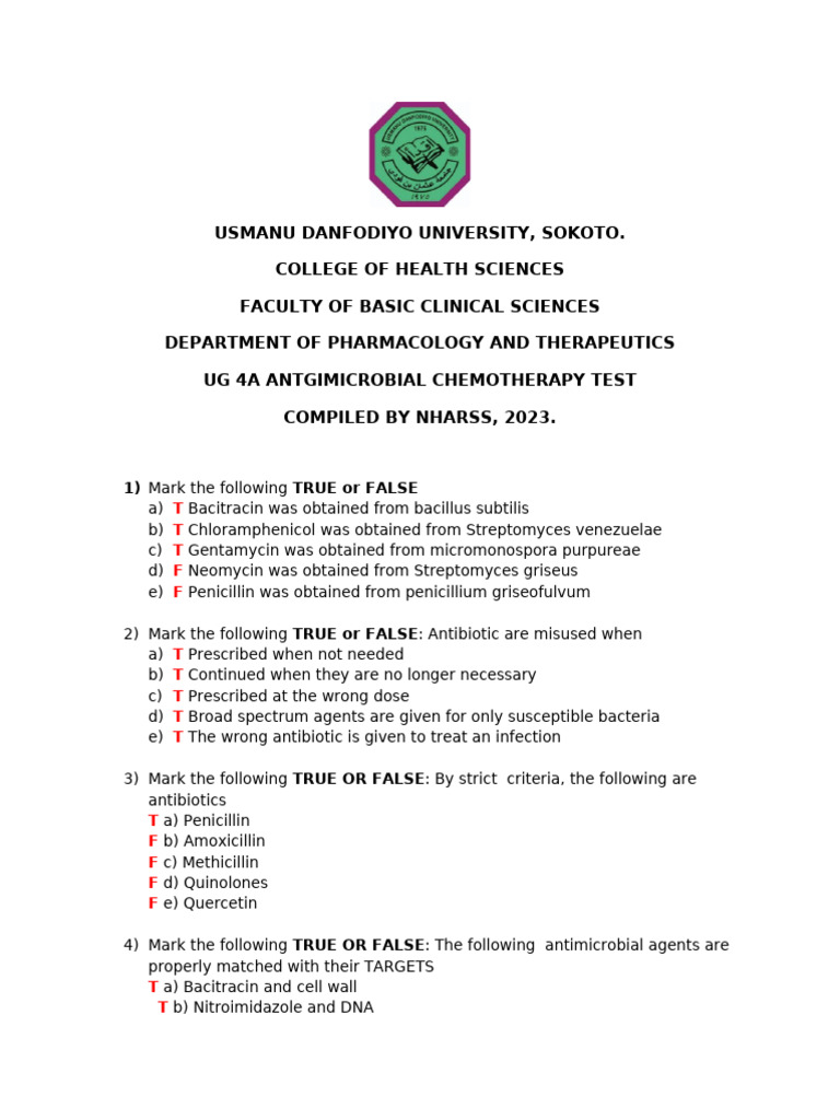 AMCT 2023 | PDF | Penicillin | Biocides