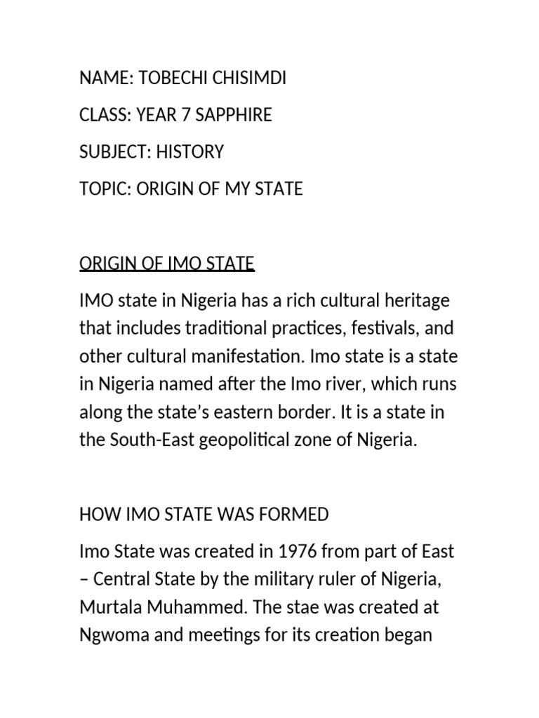 History Mid Term Project Year 7 | PDF | Igbo People | Nigeria