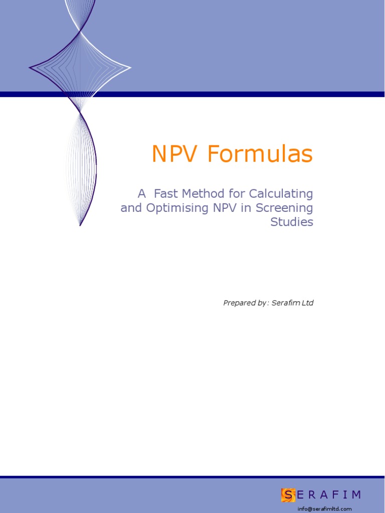 NPV Formulas: A Fast Method For Calculating and Optimising NPV in ...