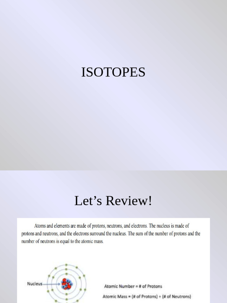 Isotopes | PDF | Isotope | Proton