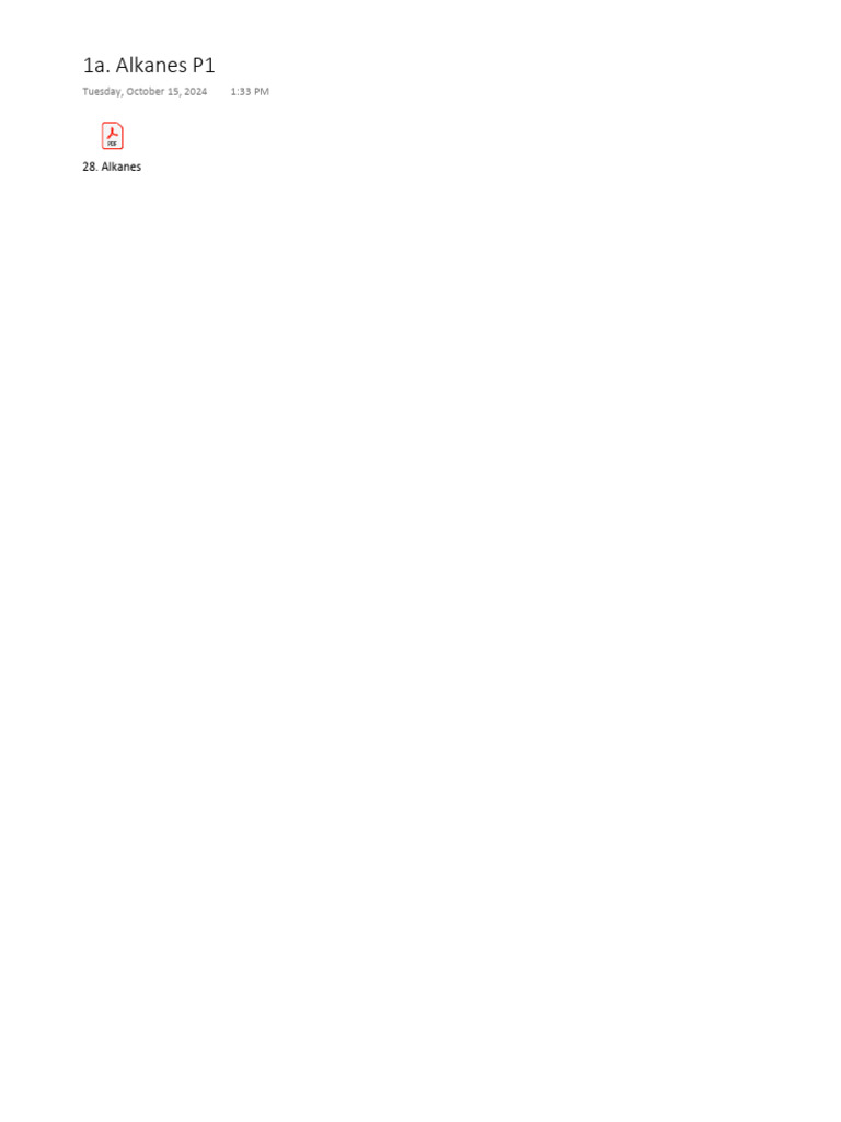 1a. Alkanes P1 | PDF