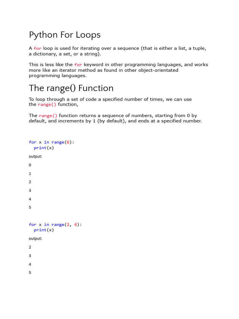 For Loop | PDF | Teaching Methods & Materials | Computers
