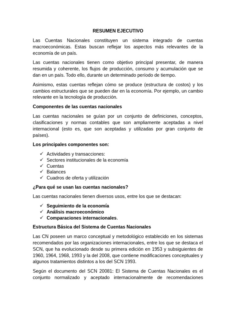 Resumen Ejec - Cuentas Nacionales en Panamá | PDF | Contabilidad | Macroeconómica
