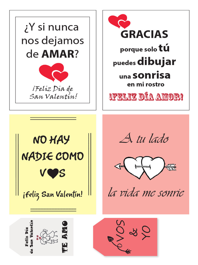 Tarjetas Dia de Los Enamorados | PDF | Poesía