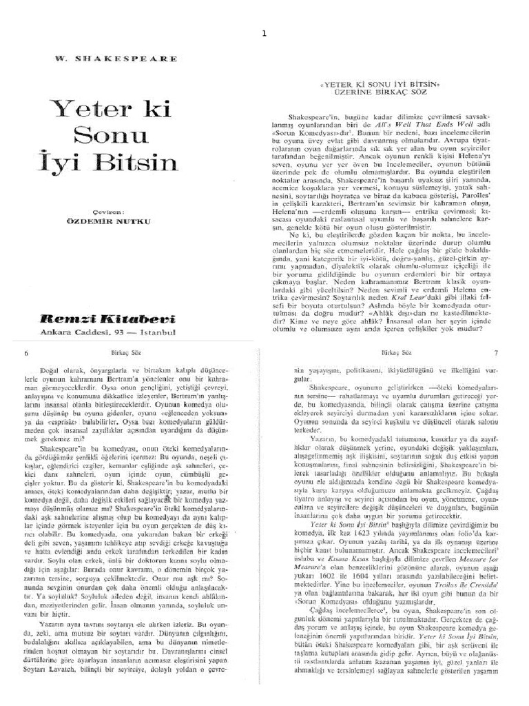 Yeter Ki̇ Sonu İyi̇ Bi̇tsi̇n | PDF