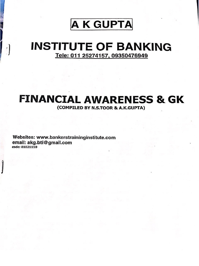 Financial Awareness and GK | PDF