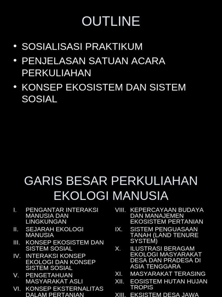 Konsep Ekosistem Dan Sistem Sosial | PDF