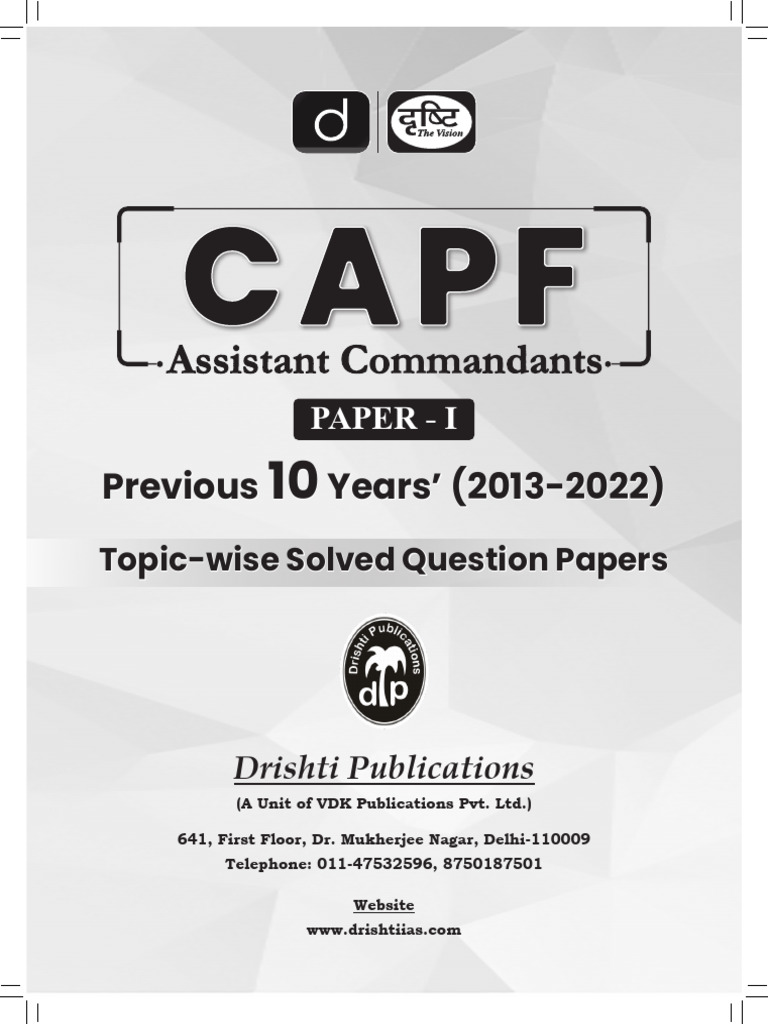 6 CAPF Previous 10 Years Preview PDF | PDF | Area | Circle