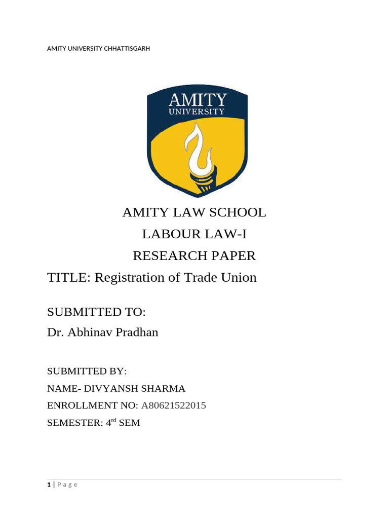 Labour Law Research Paper | PDF | Tort | Sovereign Immunity