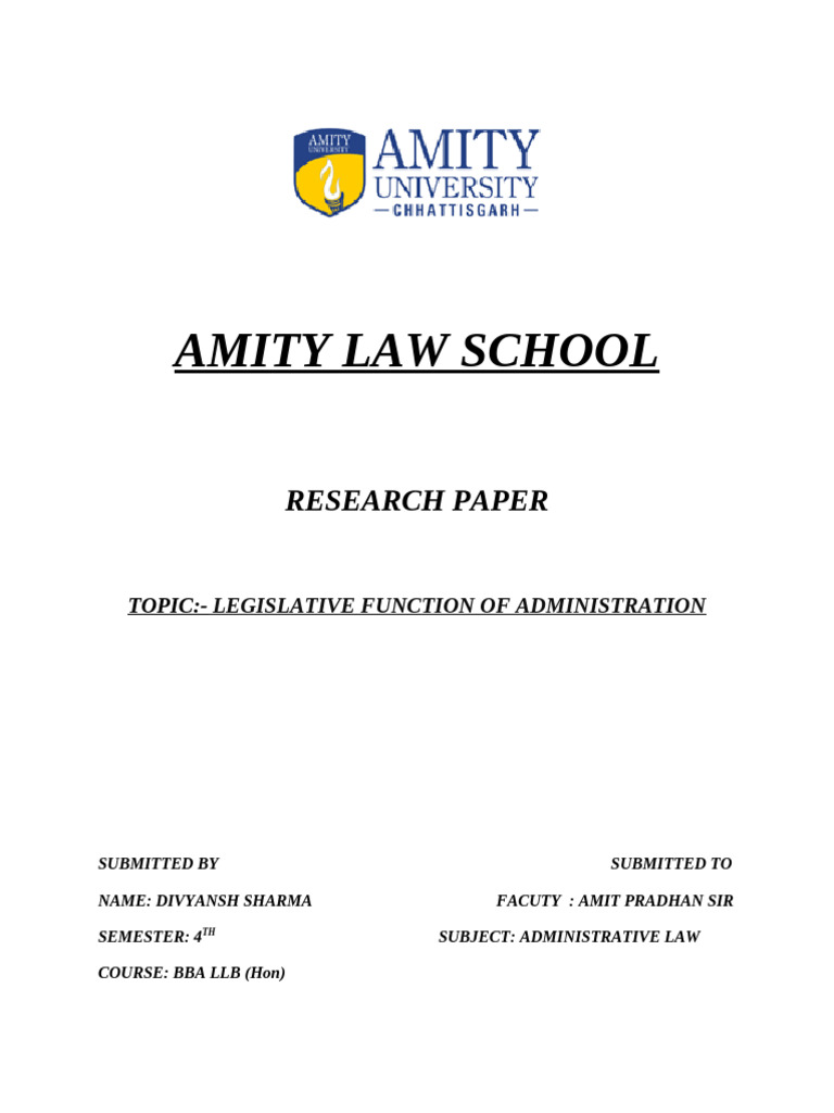 Administrative Law Research Paper | PDF | Governance | Accountability