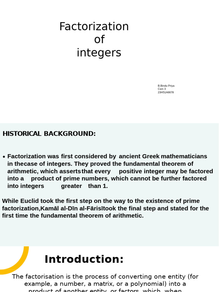Integer Factorization Explained | PDF
