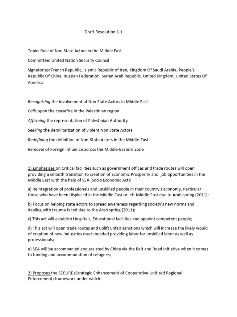Draft Resolution 1.1 Final | PDF | United Nations | International Relations