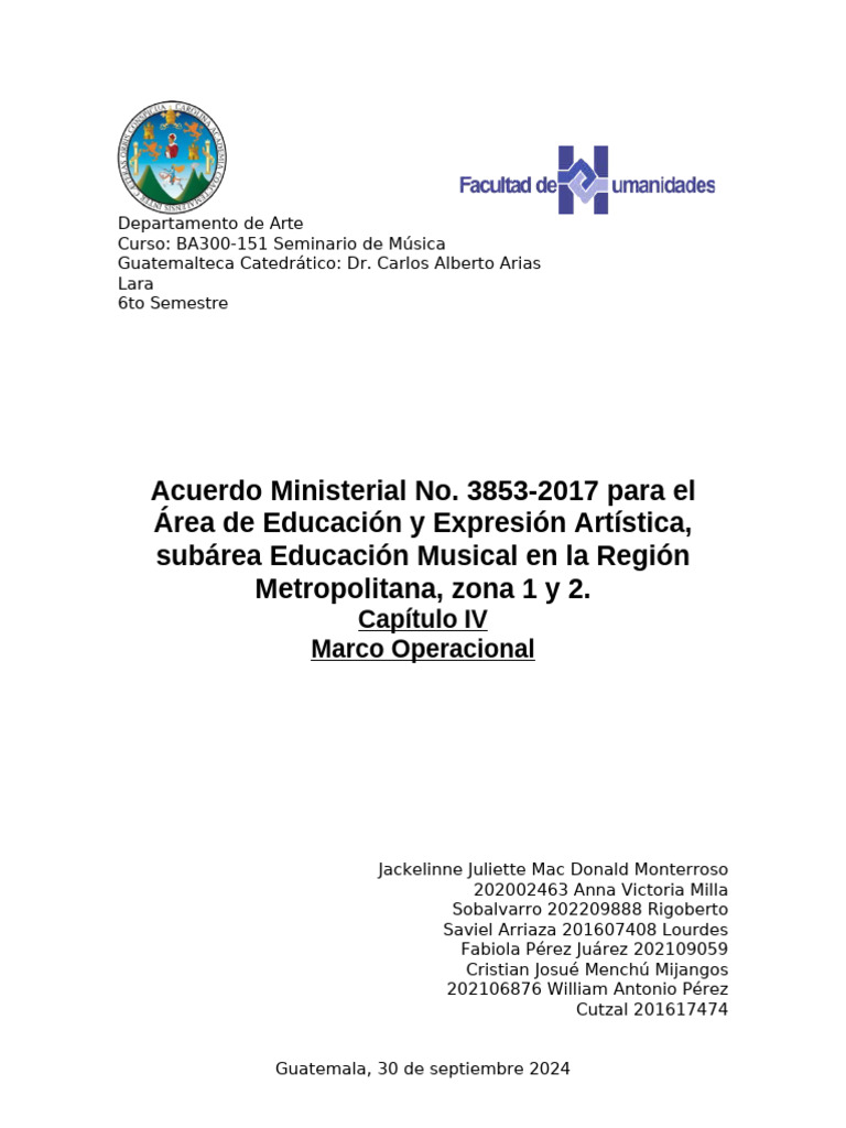 Tarea 7. Marco Operativo-1454 | PDF | Enseñando | Plan de estudios