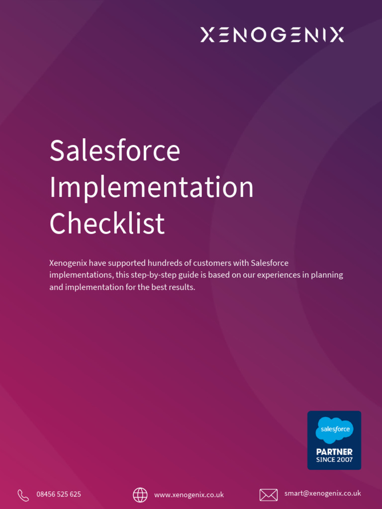 Salesforce CRM Implementation Checklist PDF | PDF | Customer Relationship Management ...