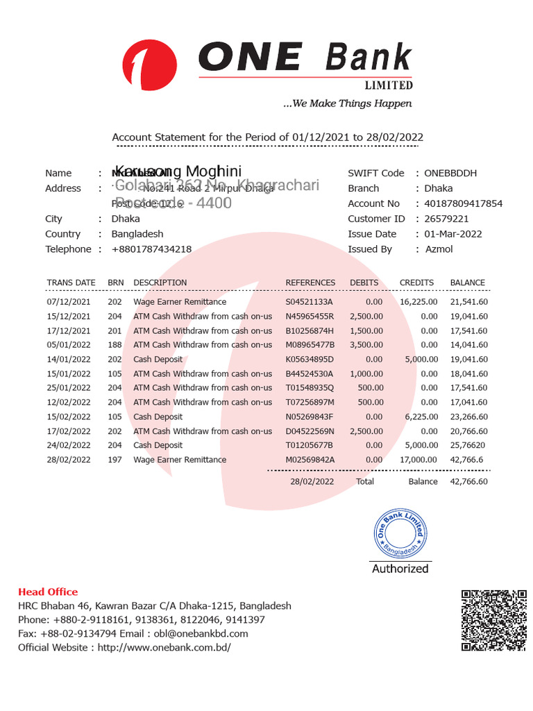 One Bank | PDF | Finance & Money Management