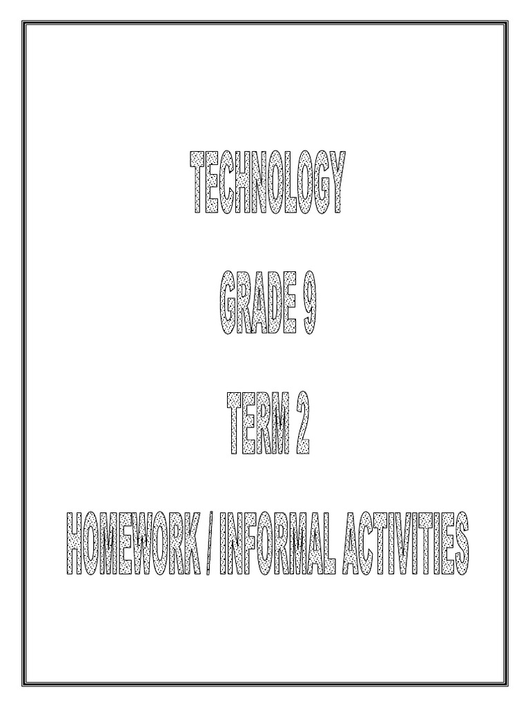 GR 9 Tech Homework Activities | PDF | Gear | Mechanical Engineering