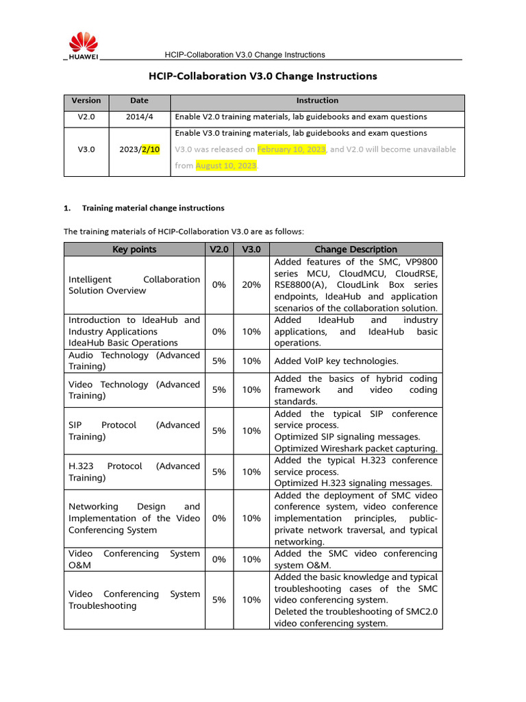 HCIP-Collaboration V3.0 Version Instruction | PDF | Videotelephony ...