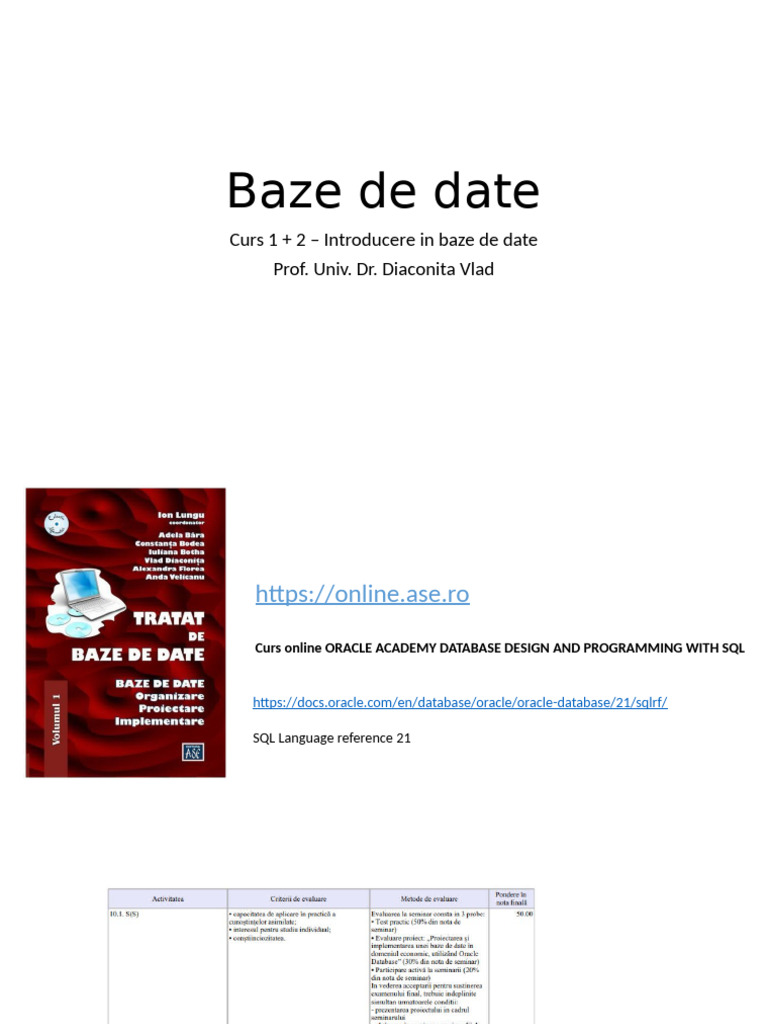 BAZE DE DATE c1 - 2 - 2024 | PDF | Computing | Computer Data