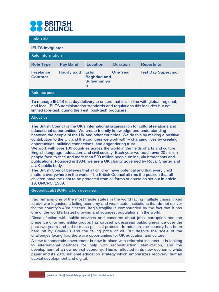 Invigilator Role Profile 1 | PDF | Career & Growth | Finance & Money ...