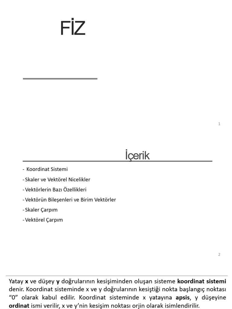 Fiz101 2.hafta | PDF