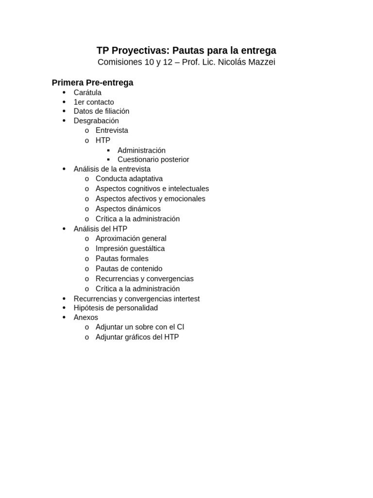 TP Proyectivas - Pautas para La Entrega | PDF