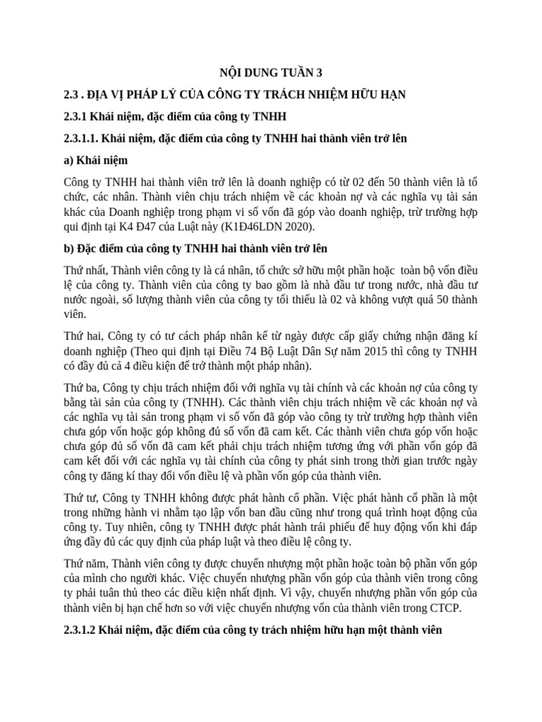 TLHT LUẬT TM TUẦN 3 | PDF
