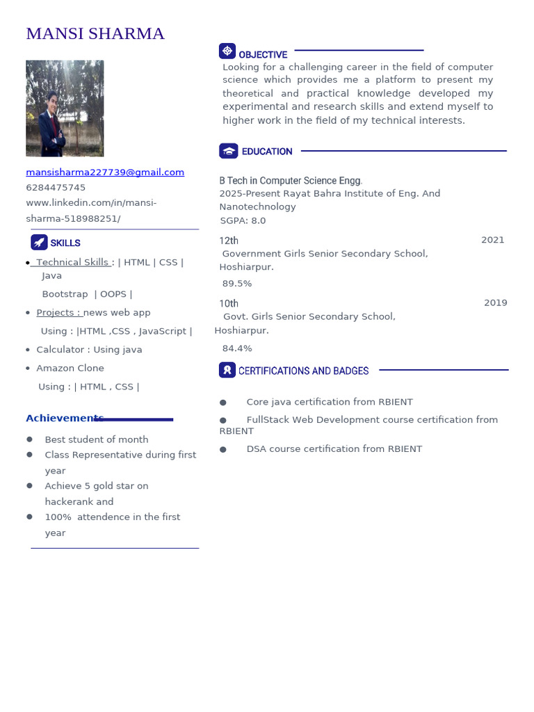 Mansi Sharma Resume New 64 | PDF